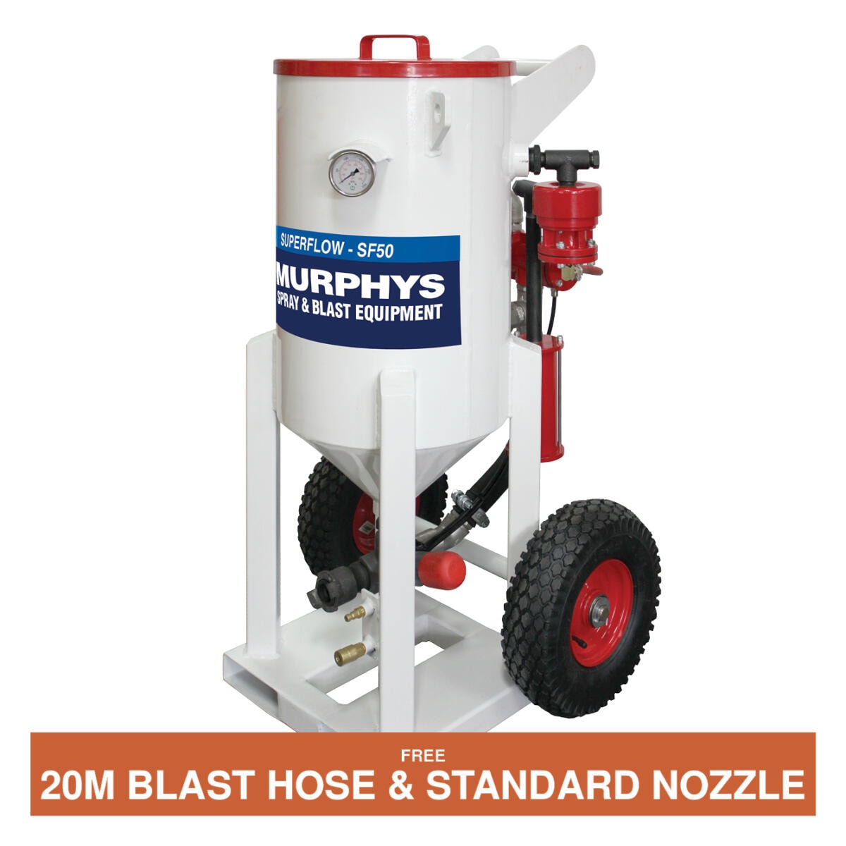 SuperFlow SF-50 Blast Pot (100kg Abrasive Capacity) - FREE 20M BLAST ...